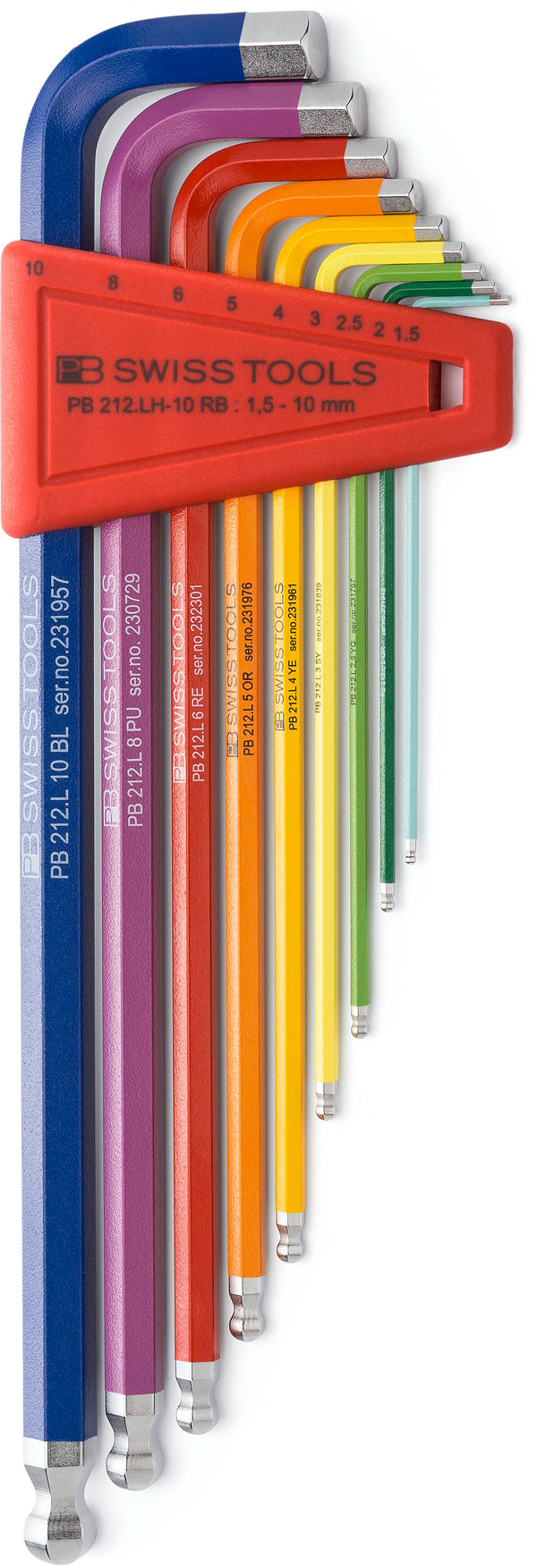 9-Piece Rainbow Hex Key Set PB 212.LH-10 RB CN by PB Swiss Tools